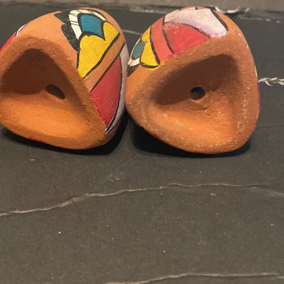 Kitchen | Vintage Clay Indian Salt And Pepper Shakers Handpainted ...